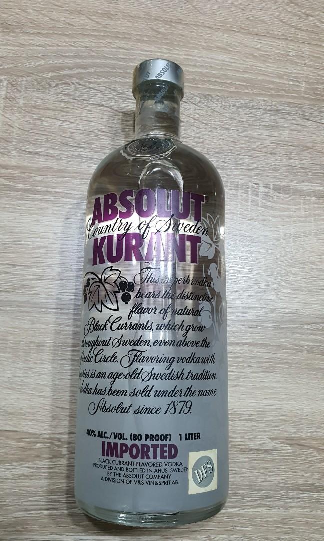 Absolut Vodka kurant 1L, Food & Drinks, Alcoholic Beverages on Carousell