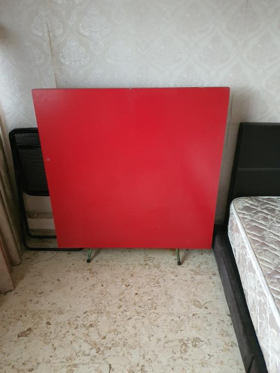 BIG SQUARE RED TABLE, Furniture & Home Living, Furniture, Tables & Sets ...