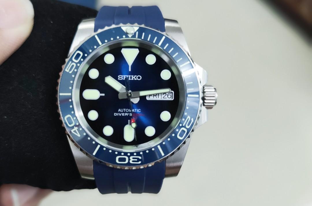 Custom mod diver automatic watch, Luxury, Watches on Carousell