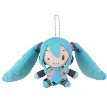 Hatsune Miku Fluffy Mascot Plush Winking, Hobbies & Toys, Memorabilia ...