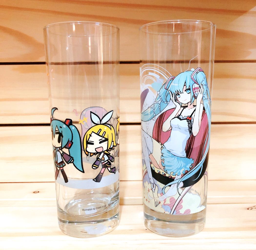 Hatsune Miku Glass Cup (included 2), Furniture & Home Living ...