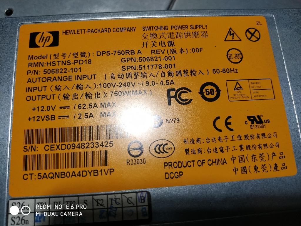 Hp server power supply for Hp, Computers & Tech, Parts & Accessories ...