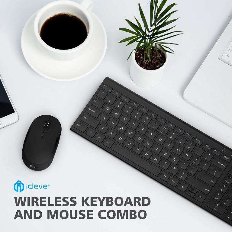 iClever GK03 Wireless Keyboard and Mouse Combo - 2.4G Portable Wireless ...