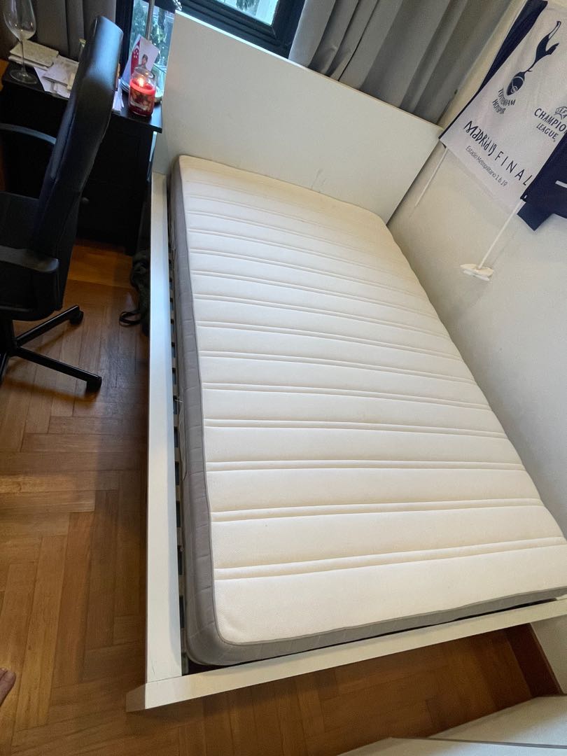 Ikea Single Bed Frame including mattress, Furniture & Home Living ...