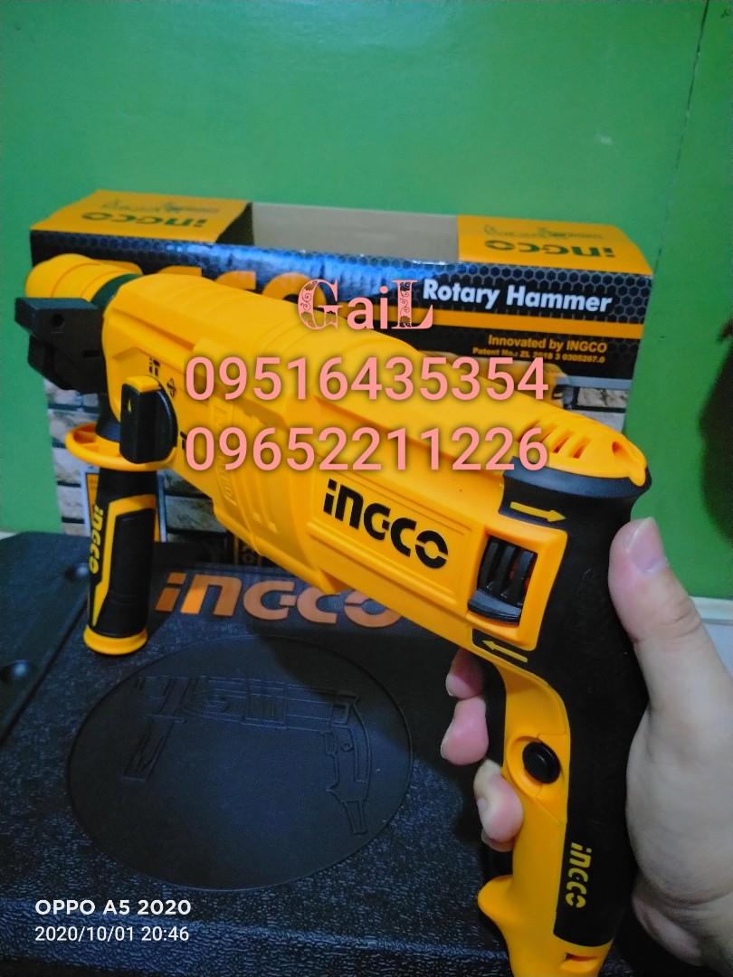 INGCO 800W RGH9028-2 Industrial Rotary Hammer with SDS-Plus Chuck adapter, Commercial ...