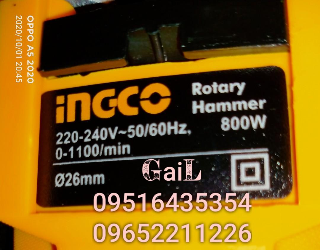 INGCO 800W RGH9028-2 Industrial Rotary Hammer with SDS-Plus Chuck ...