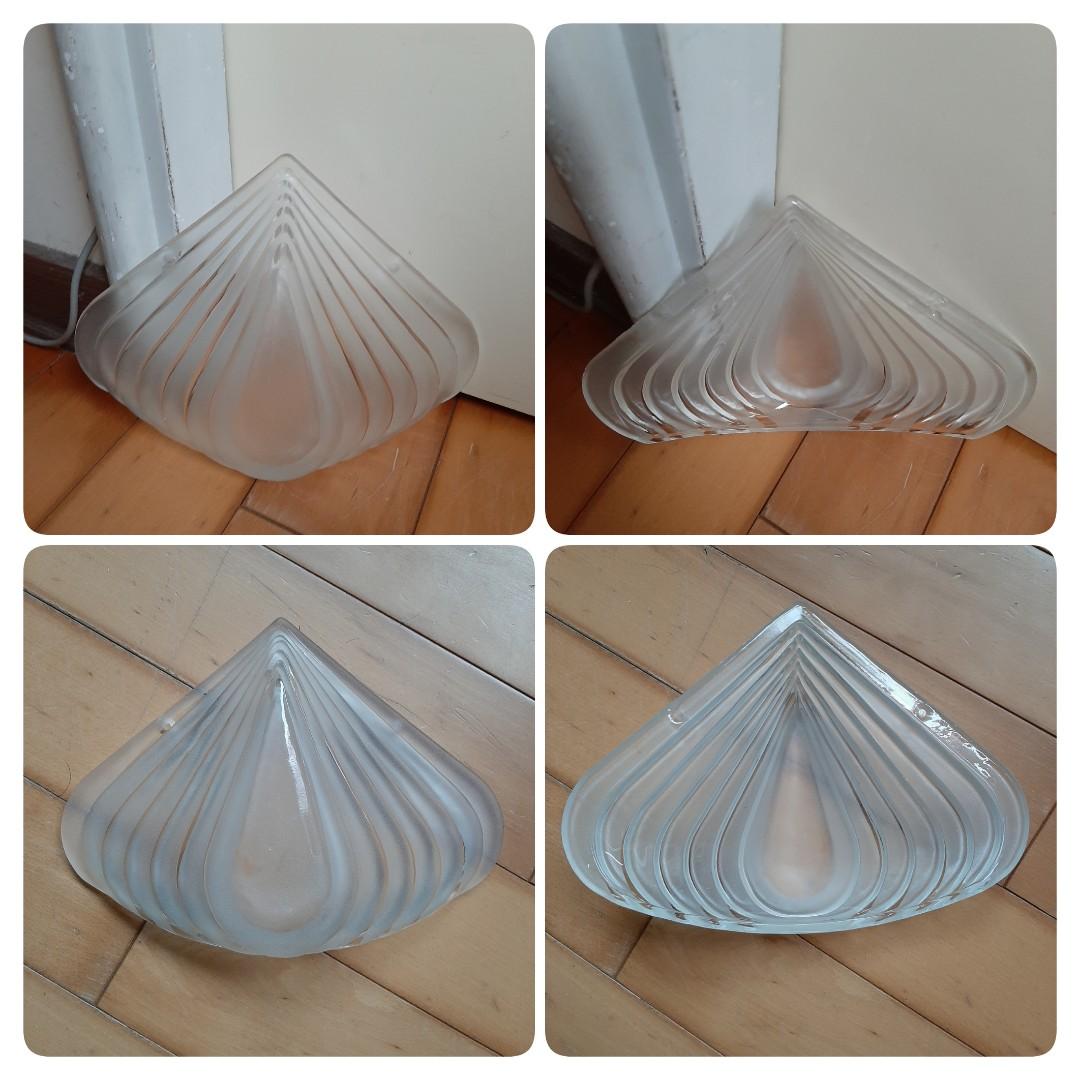 【MarsC】早期老透明玻璃壁燈燈罩, 興趣及遊戲, 收藏品及紀念品, 古董與其他收藏品在旋轉拍賣