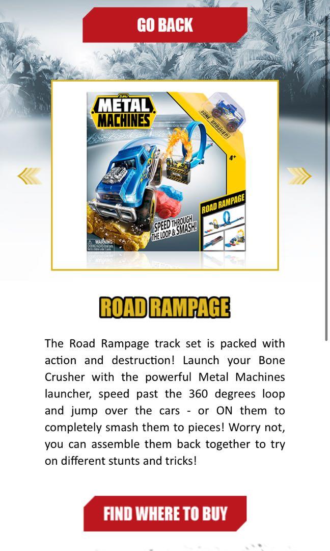Metal machines road rampage track set car loop, Hobbies & Toys, Toys ...