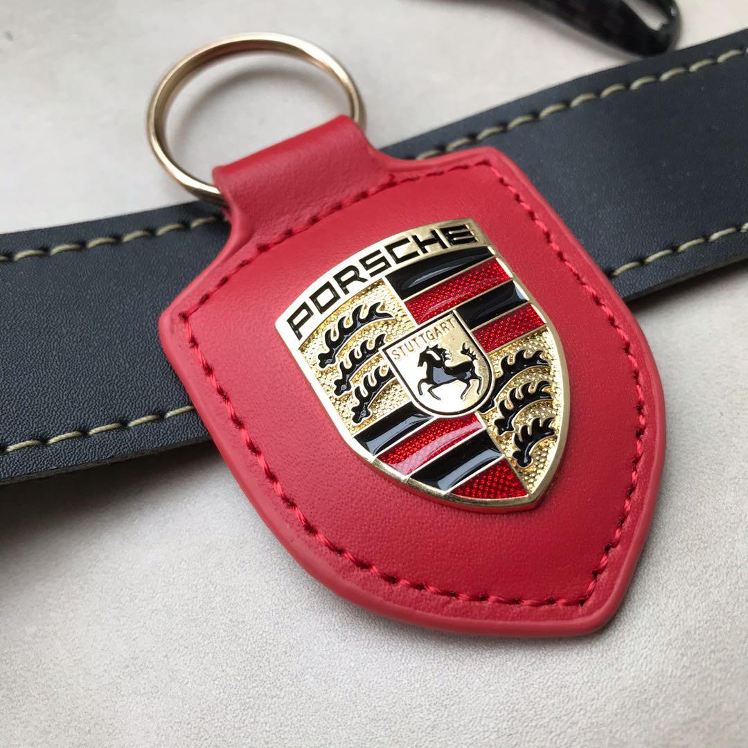 New Porsche car key chain ring leather for Macan cayenne Panamera ...