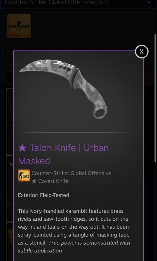 Talon Knife Urban Masked, Sports Equipment, Bicycles & Parts, Bicycles ...