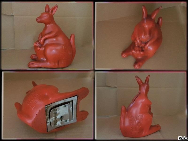 Vintage Chung Khiaw Bank Limited Designer Coin Bank, The Kangaroo Model ...