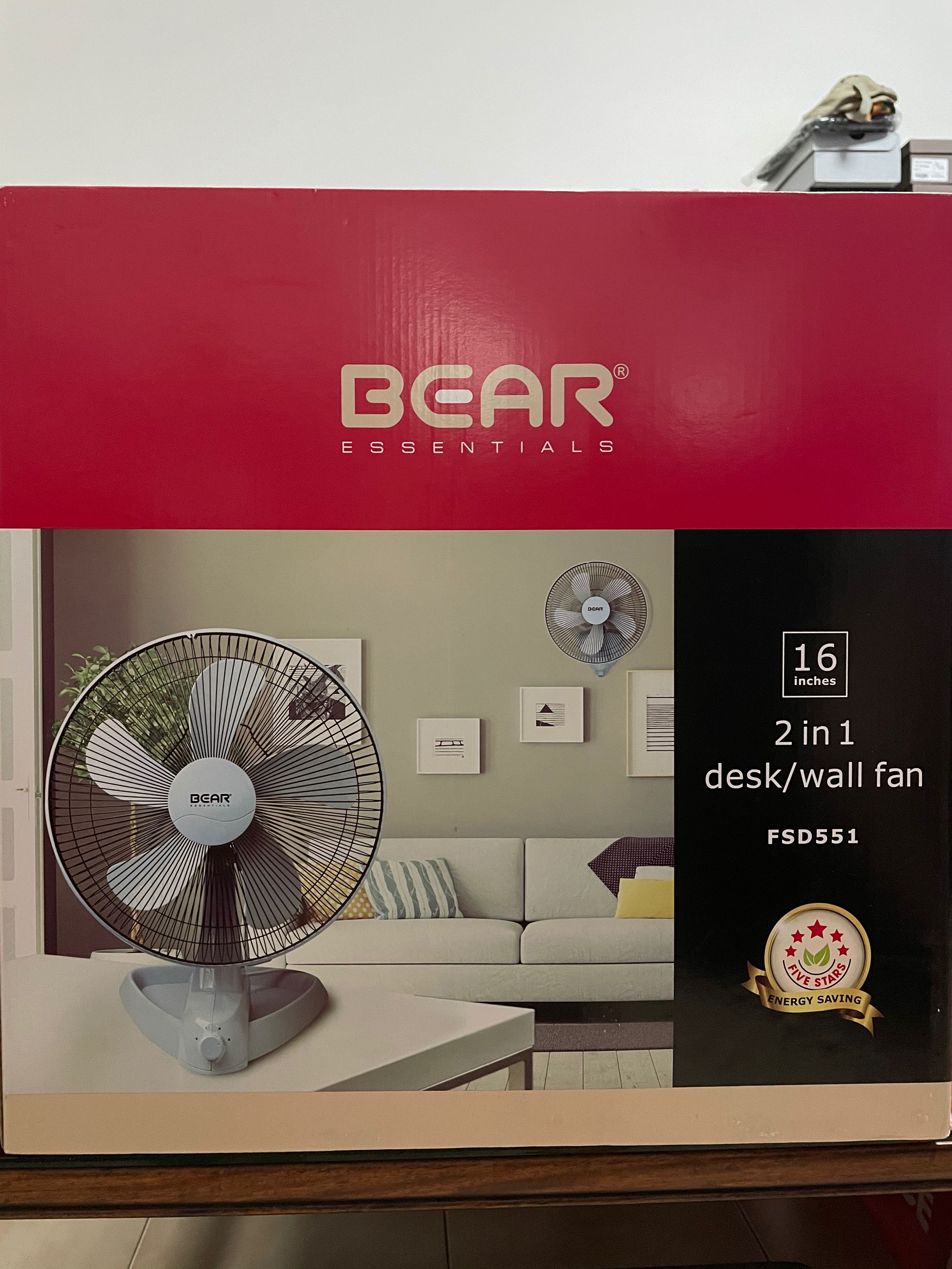 2 in 1 Desk/Wall Fan (Bear Essentials), Furniture & Home Living ...