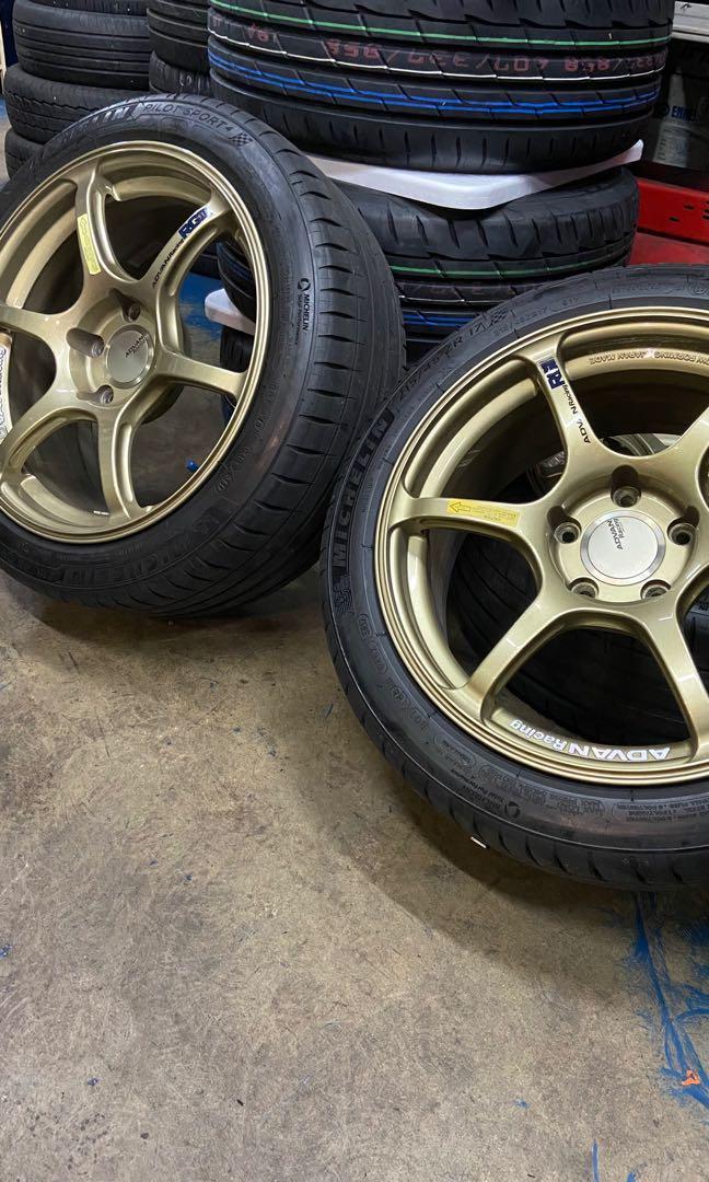 Advan RG3 Genuine 17x8J ET38 wheels/rims (Racing Gold), Car Accessories ...