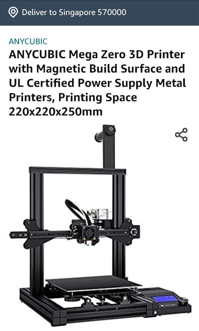 ANYCUBIC Mega Zero 3D Printer with Magnetic Build Surface and UL ...