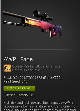 AWP Fade CSGO, Video Gaming, Gaming Accessories, Game Gift Cards ...