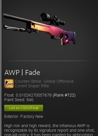 AWP Fade CSGO, Video Gaming, Gaming Accessories, Game Gift Cards ...