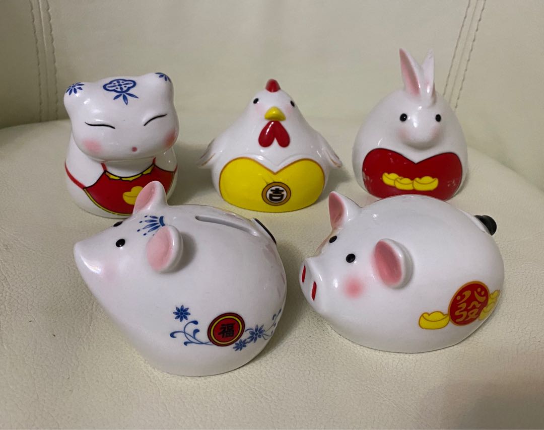 Brand New Horoscope Rat, Rabbit, Snake, Rooster & Pig porcelain ...