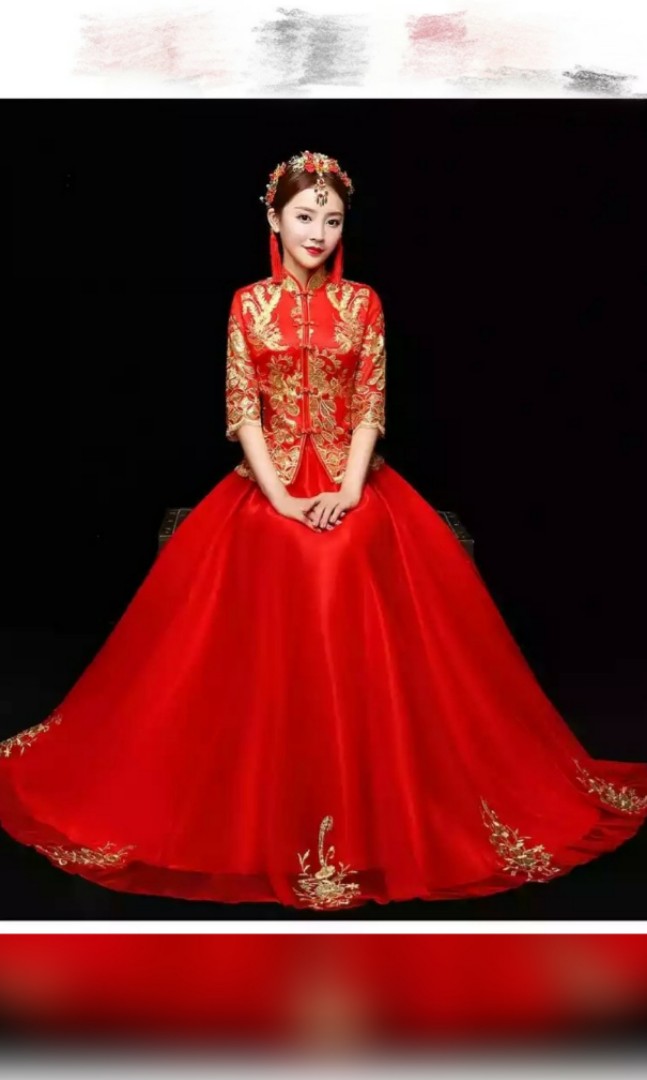 Chinese Kua Traditional Wedding dress, Women's Fashion, Dresses & Sets ...