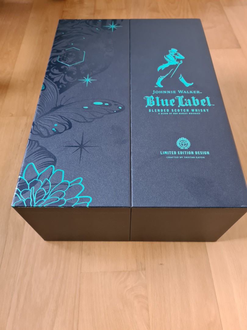Empty johnnie blue box and empty bottles regular and miniature ...