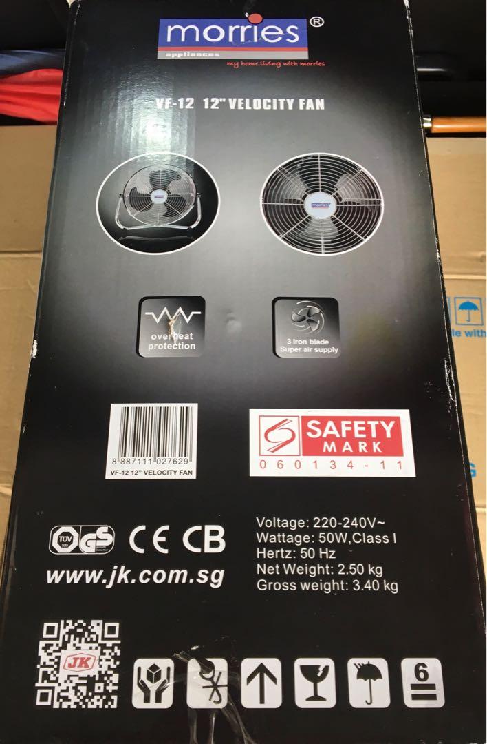 Morris Velocity Fan 12’’ (Metal Blade), Furniture & Home Living ...