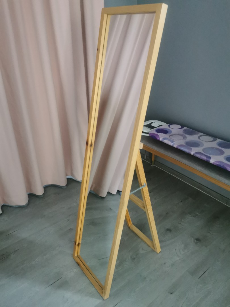 Muji oak standing mirror, Furniture & Home Living, Home Decor, Mirrors ...
