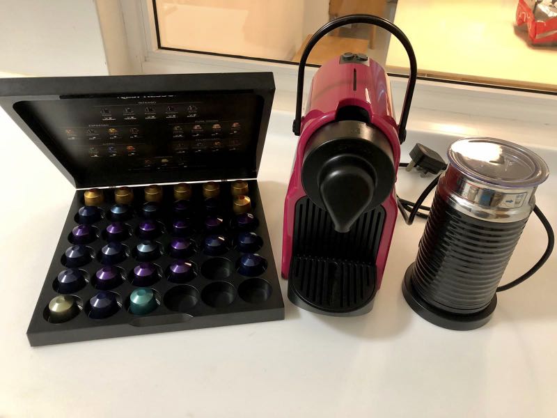 Nespresso Inissia coffee machine Pink, TV & Home Appliances, Kitchen ...