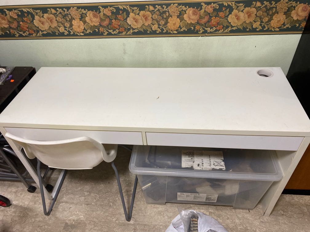 Nice study table with 1 chair good condition, Furniture & Home Living ...