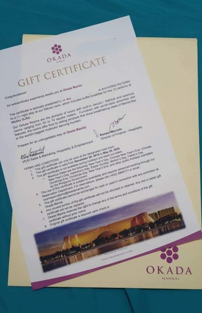 Okada Deluxe King (Original price 16k-18k), Tickets & Vouchers, Store ...