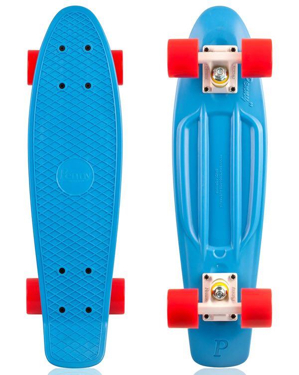 Original Penny Board Blue with Red Wheels. DIY customized base, Sports ...