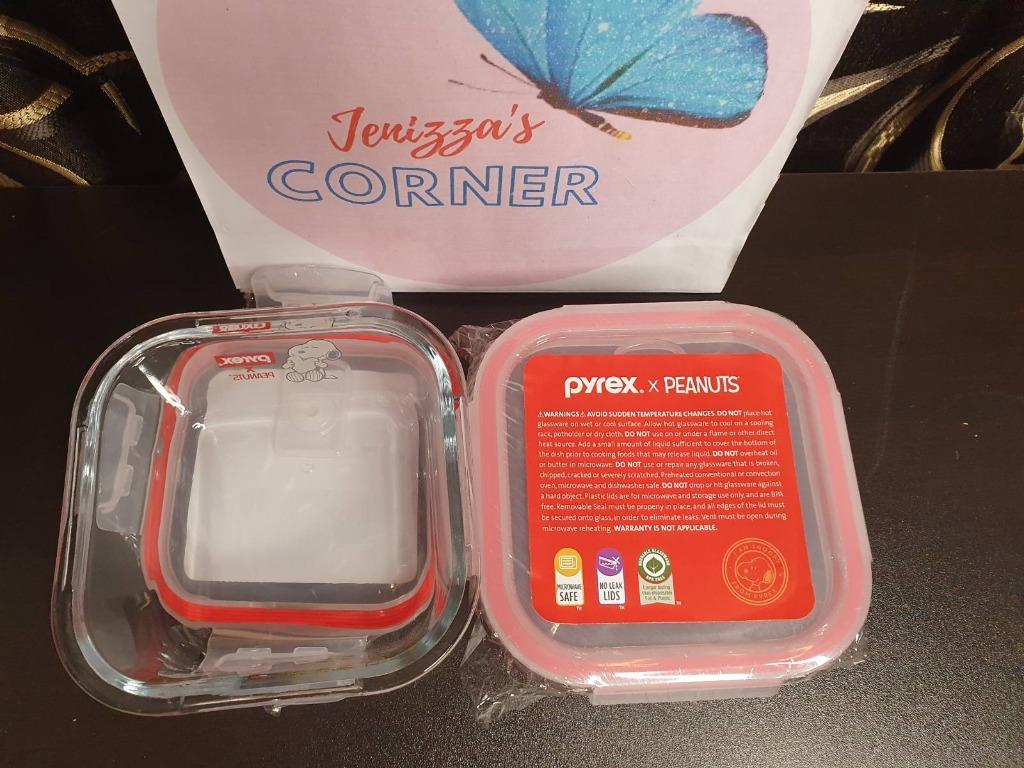 Pyrex Square Glass Storage (510ml) with Cover, Furniture & Home Living ...
