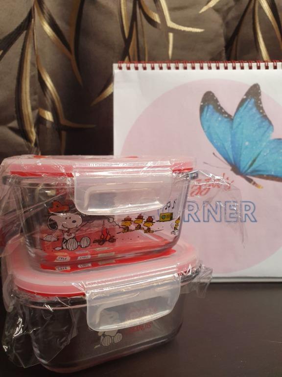 Pyrex Square Glass Storage (510ml) with Cover, Furniture & Home Living ...