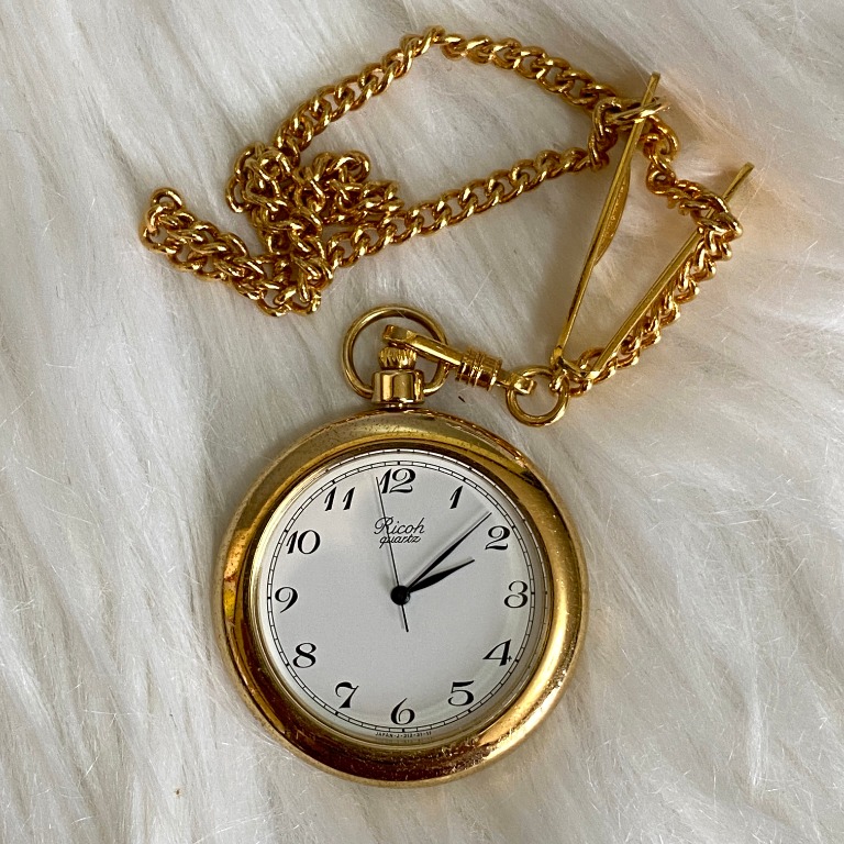 Ricoh Japan Vintage Gold Pocket Watch, Women's Fashion, Watches ...