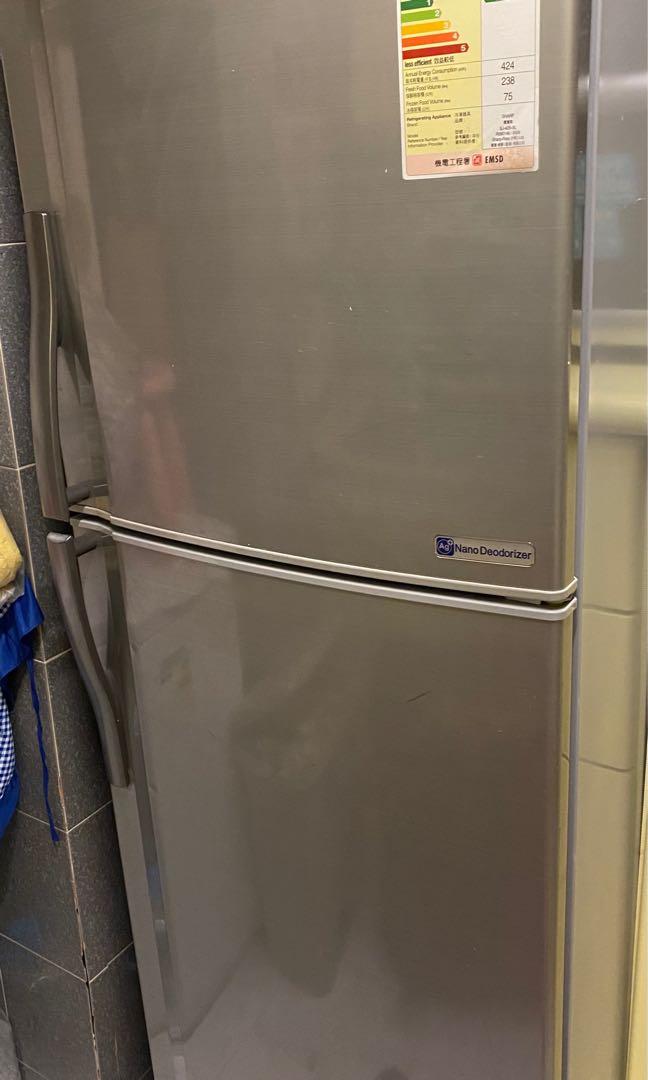 Sharp聲寶牌雙門雪櫃SJ-42S-SL, 家庭電器, 廚房電器, 雪櫃及冰櫃 - Carousell