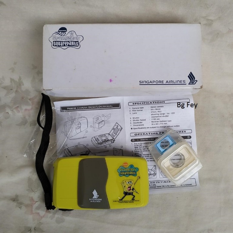 spongebob kamera analog Toycam Singapore airlines, Fotografi di Carousell