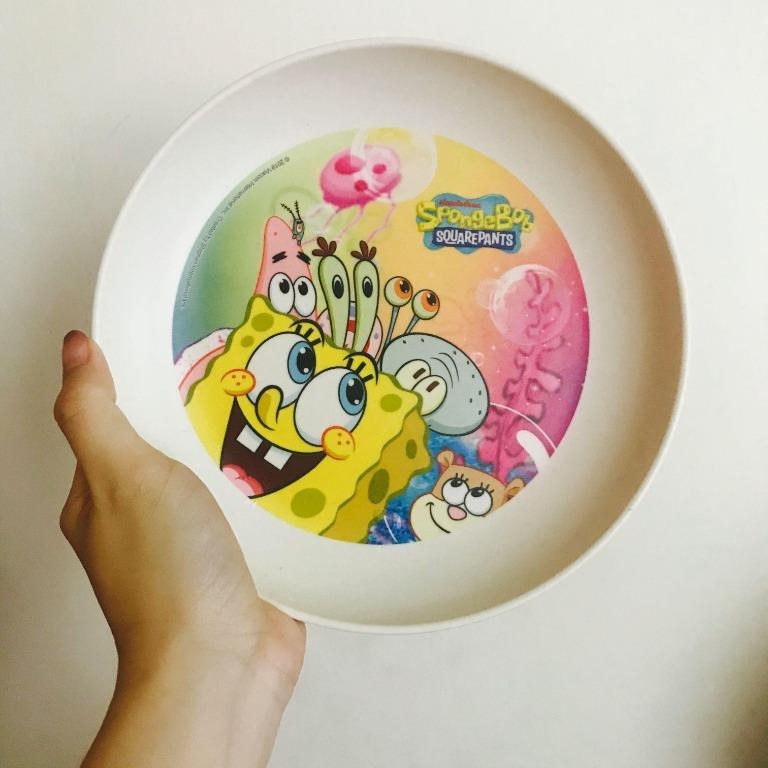 Spongebob Square Pants Melamine Children Kids Plate, Furniture & Home ...