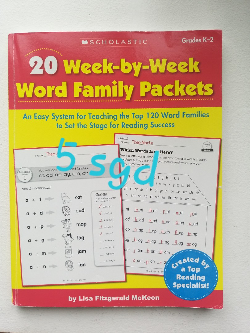Writing exercises- word family packets, Books & Stationery, Textbooks ...