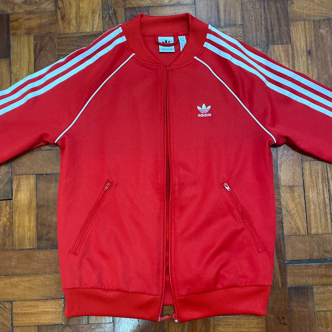 adidas red track jacket, Men's Fashion, Coats, Jackets and Outerwear on ...