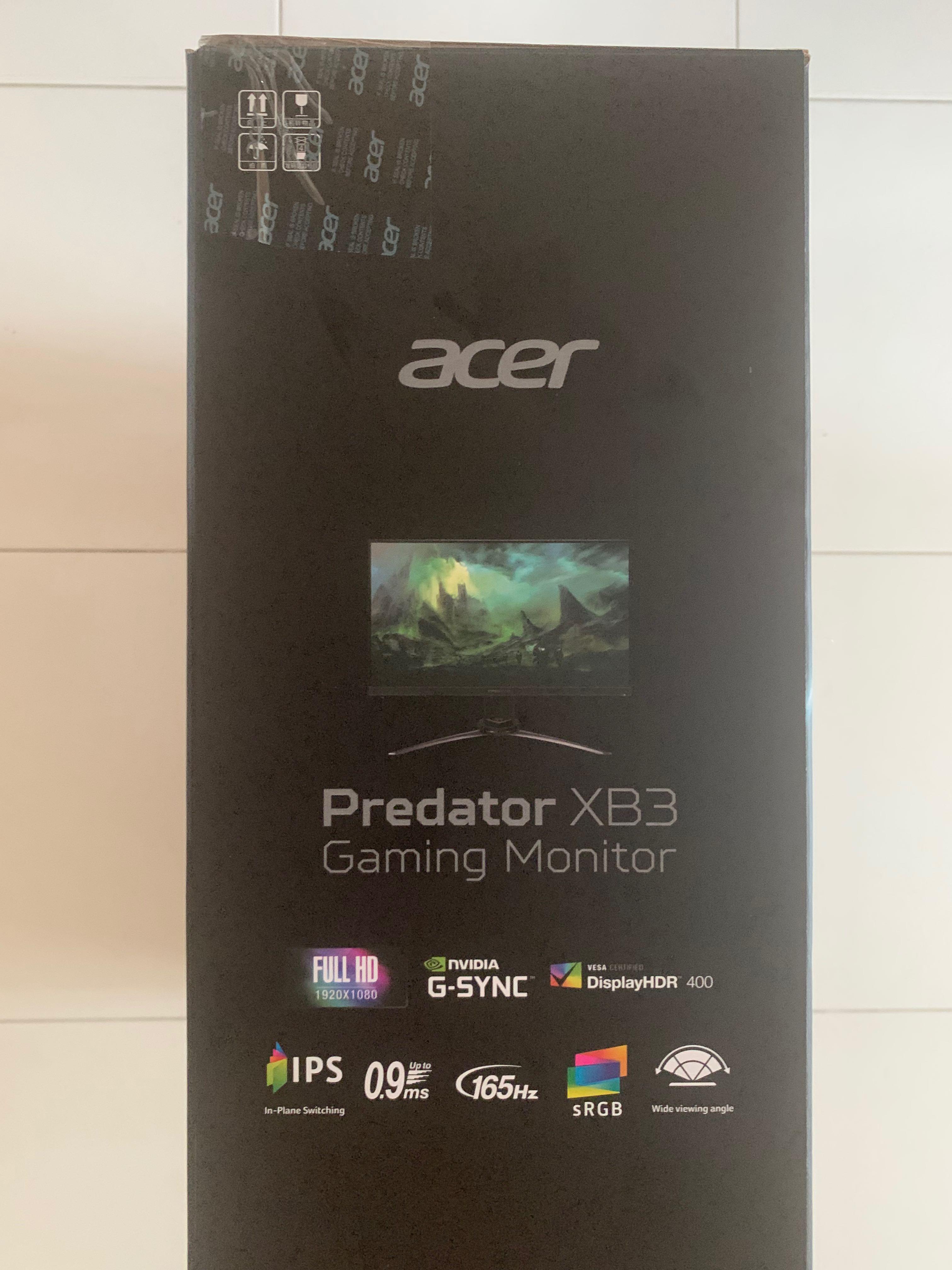 BNIB Acer Predator XB253Q GP 24.5" Full HD IPS Gaming Monitor with 144hz refresh rate and 0.9ms ...