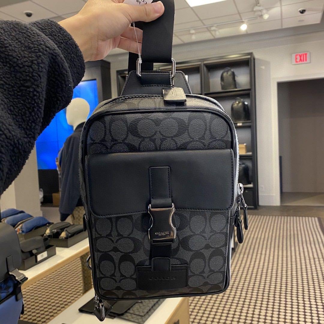 Coach Men Track Pack in Signature Canvas, Men's Fashion, Bags, Sling ...