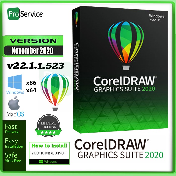 CorelDRAW Graphics Suite 2020 (Latest v22.1.1.523) for Win(x64, x86 ...