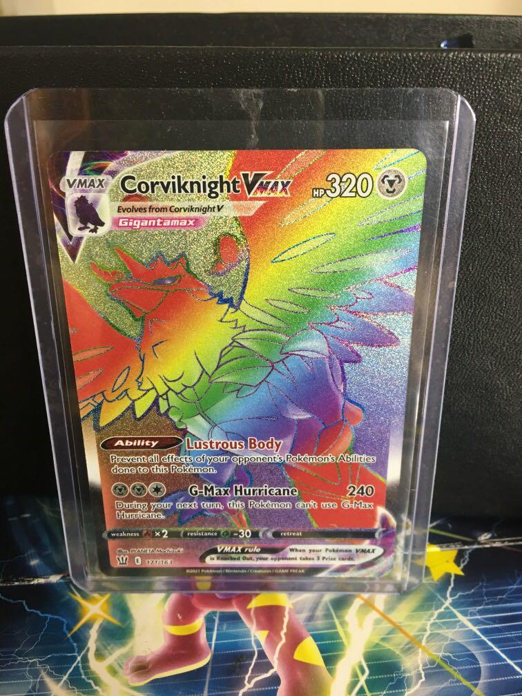 CORVIKNIGHT VMAX RAINBOW RARE -BATTLE STYLES, Hobbies & Toys, Toys ...