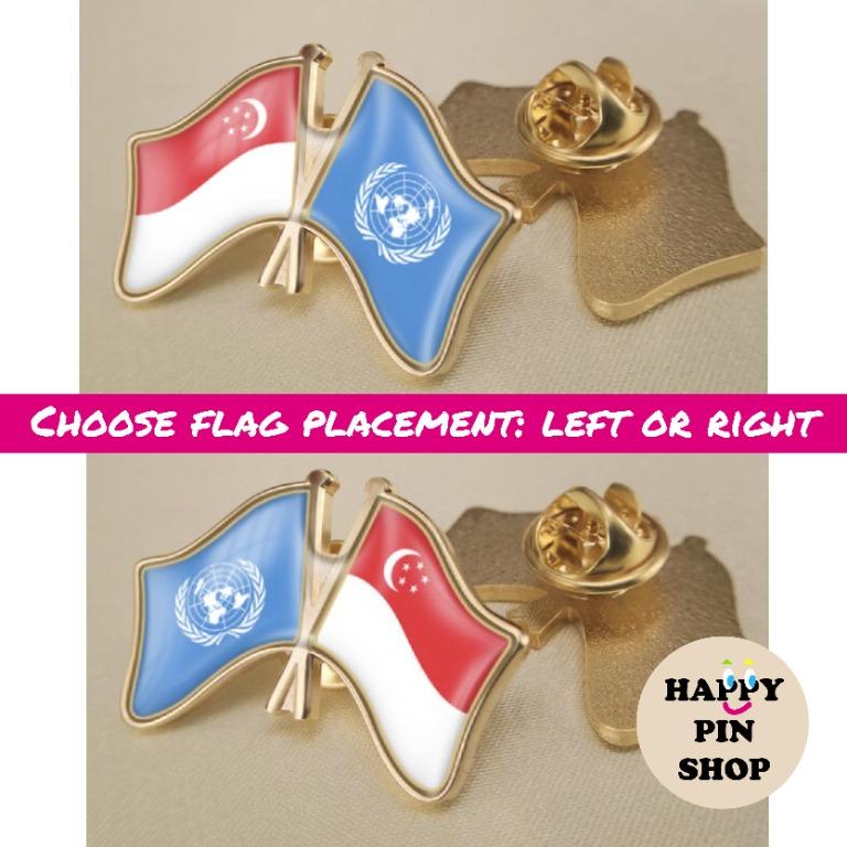 Custom Pin: Friendship Flag collar pin, Two Flag pin, Country Flag ...