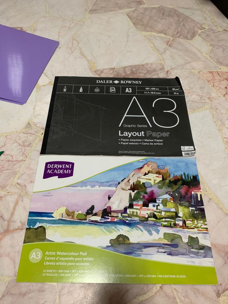 (FREE) Layout paper / Artist Watercolour Pad, Hobbies & Toys ...