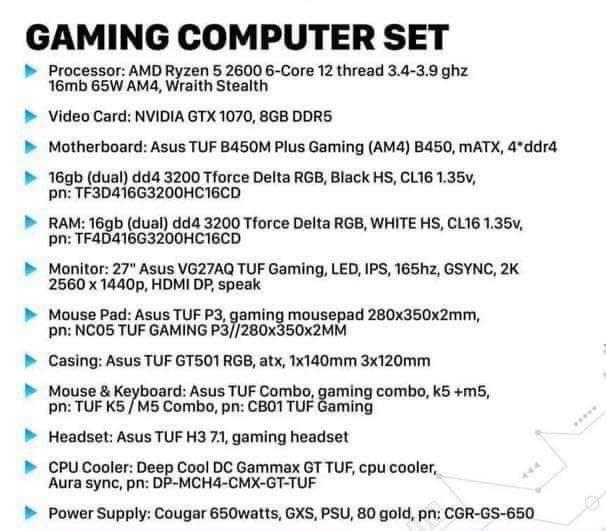 Gaming set (all in), Computers & Tech, Desktops on Carousell