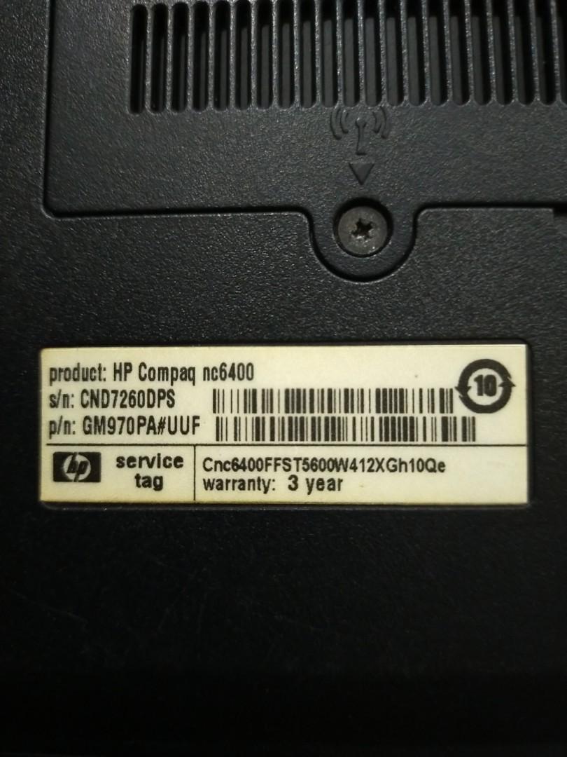 Hp Compaq nc6400, Computers & Tech, Laptops & Notebooks on Carousell