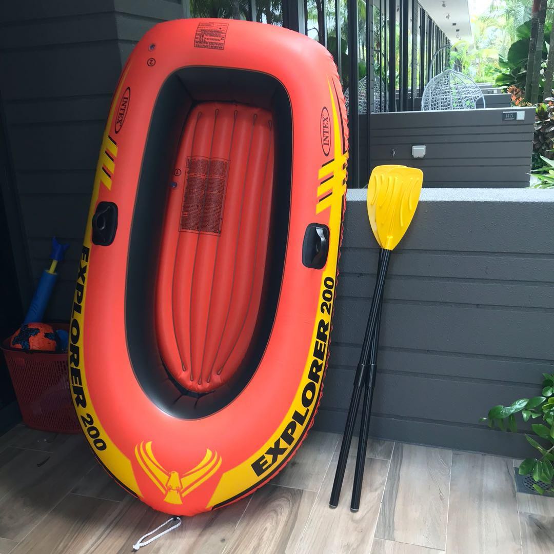 Intex Explorer 200 inflatable boat + 2 oars, Sports Equipment, Sports ...