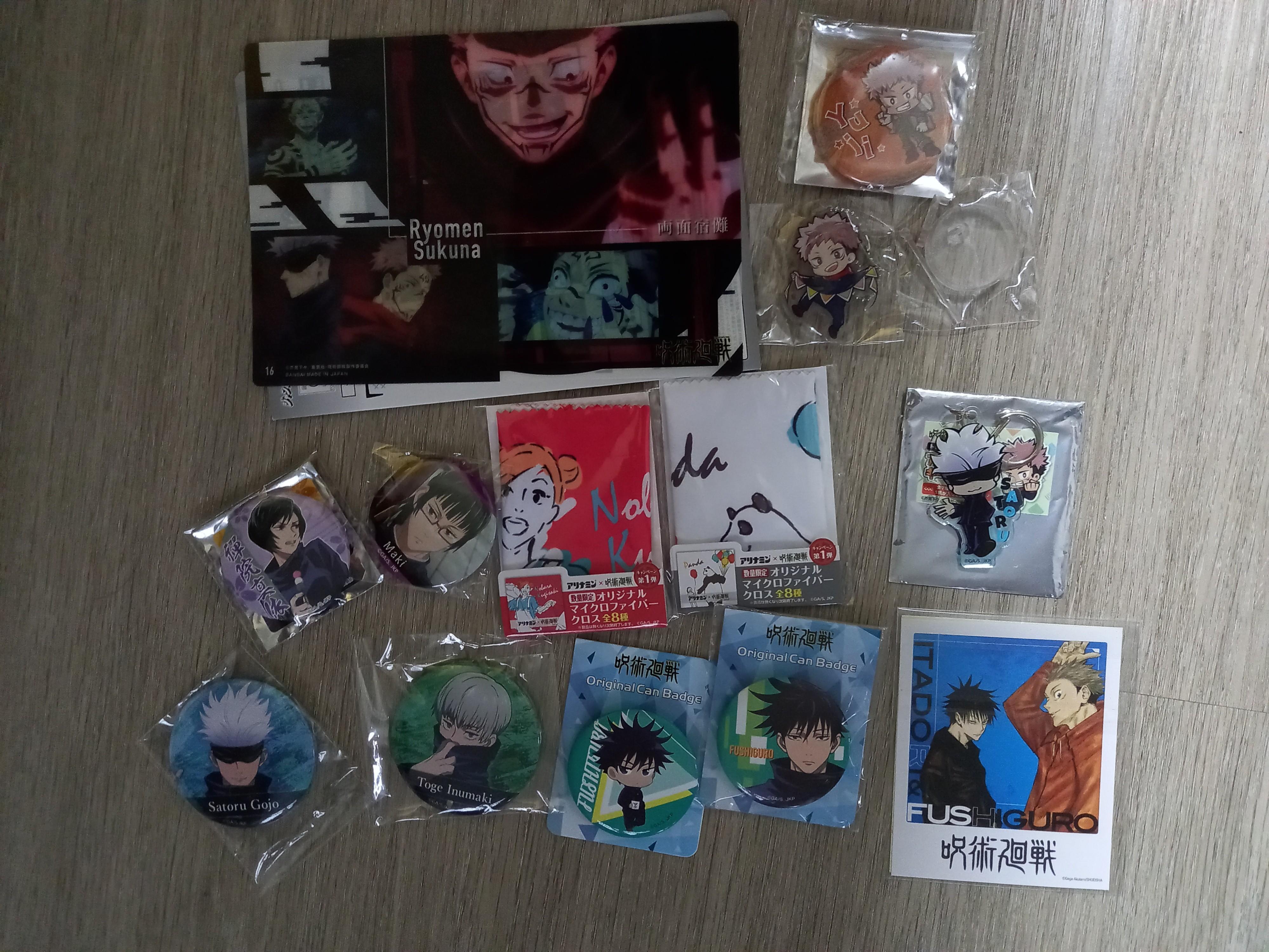 Jjk jujutsu kaisen merch badges polaroid sticker microfiber cloth ...