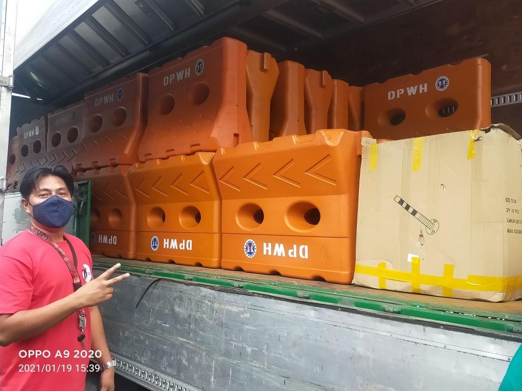 plastic road barrier dpwh logo, Commercial & Industrial, Construction ...