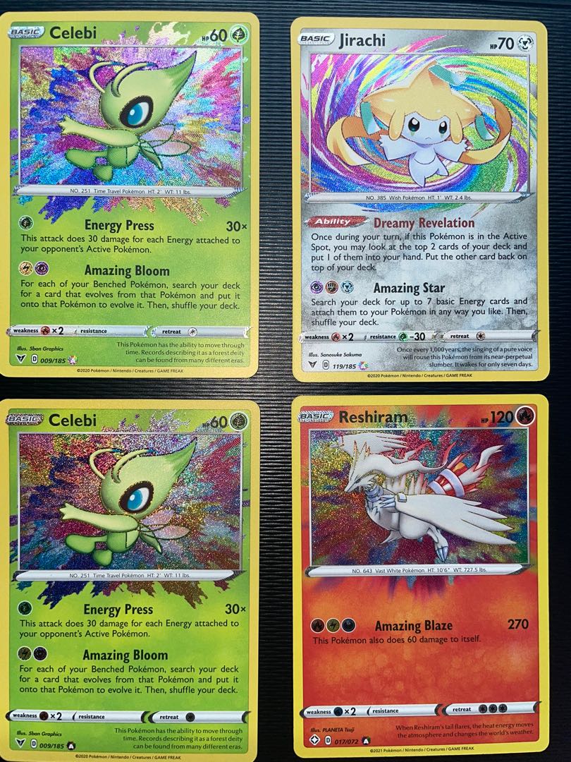Pokemon Amazing rares Jirachi Celebi Reshiram, Hobbies & Toys, Toys ...