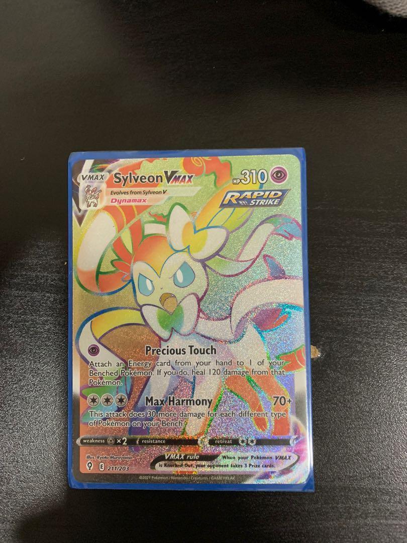 Sylveon vmax rainbow Pokémon evolving skies, Hobbies & Toys, Toys ...